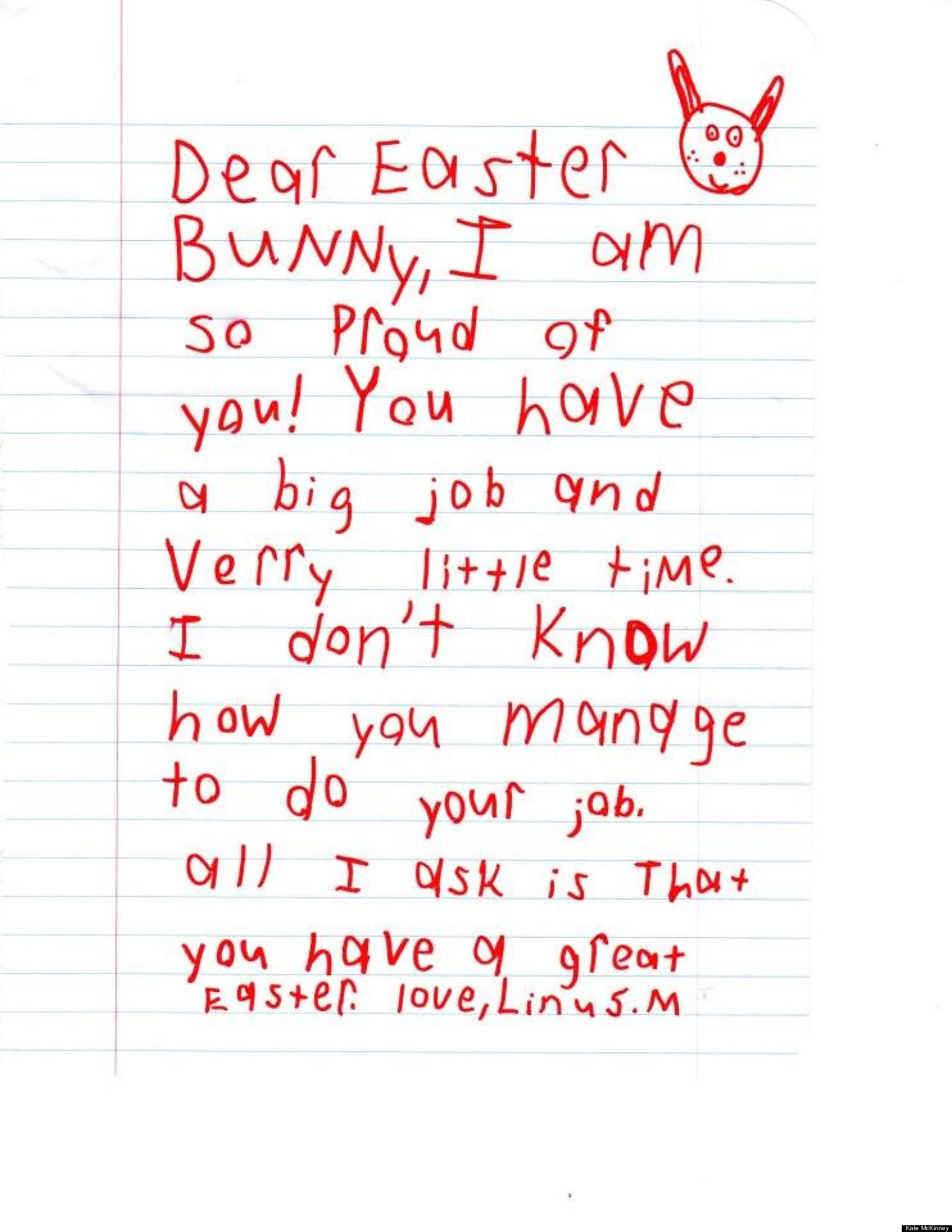 Cute Kid Note Of The Day Dear Easter Bunny HuffPost