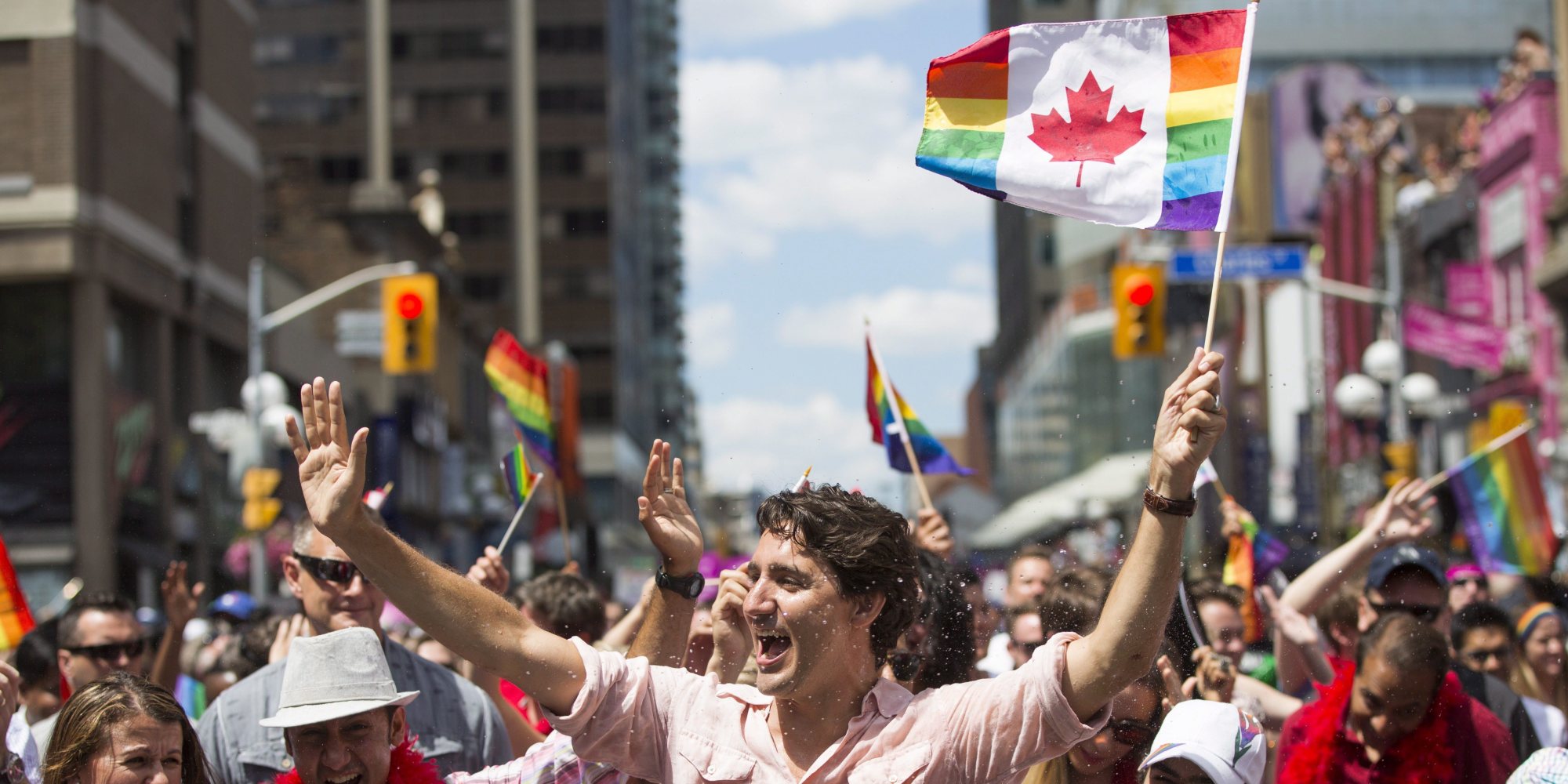 Prime Minister Justin Trudeau Marches In Toronto Pride Parade