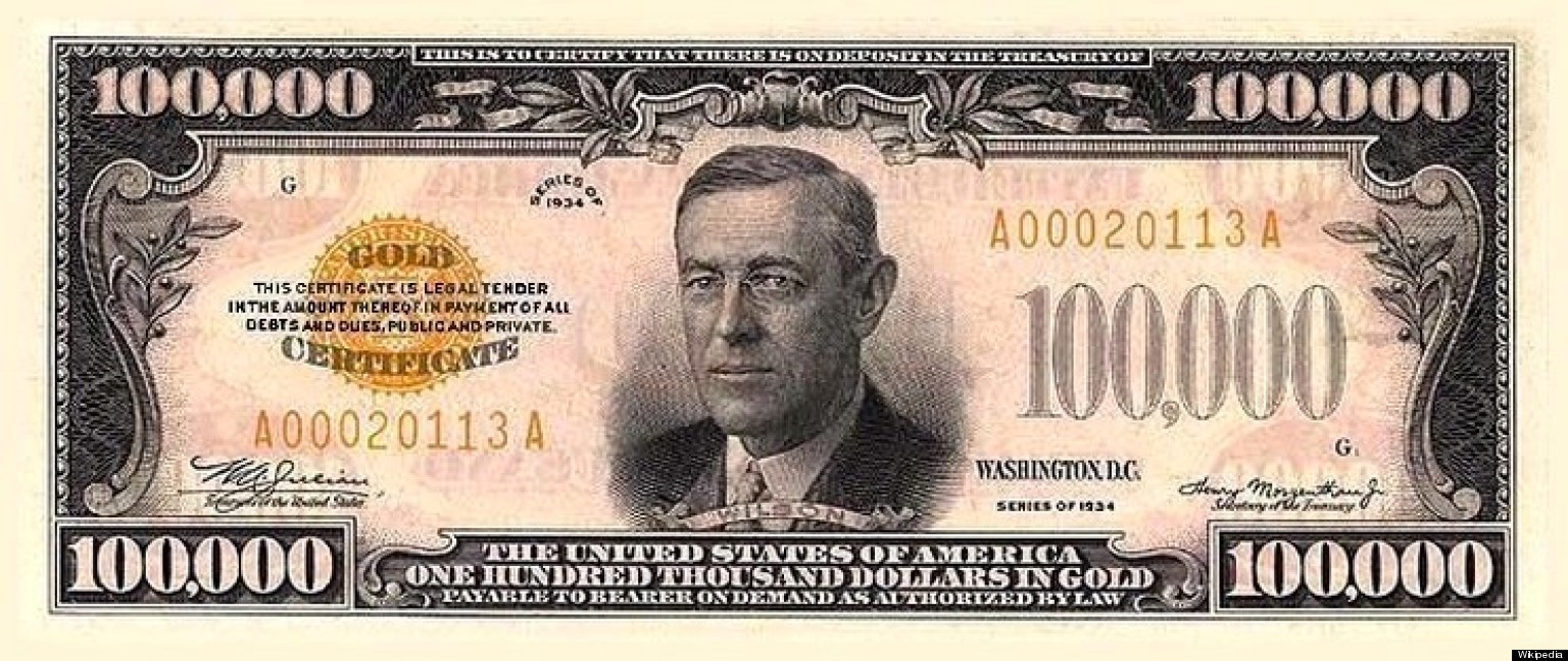  100 000 Bill The Stories Behind The Biggest Coins And Bills In U S 