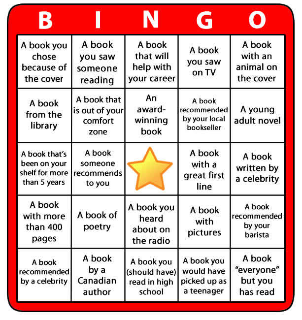 Reading Bingo For 2013 HuffPost