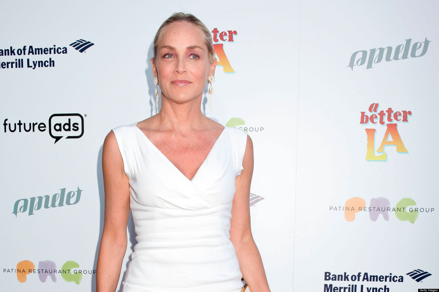 Sharon Stone's 'Basic Instinct' Look Channeled In White Dress (PHOTOS)