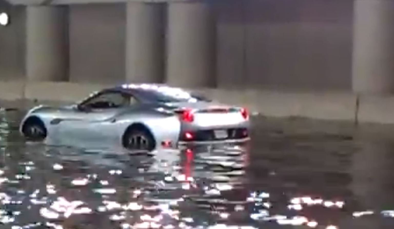 Toronto Flood: Ferrari Abandoned In Tunnel (TWITTER)