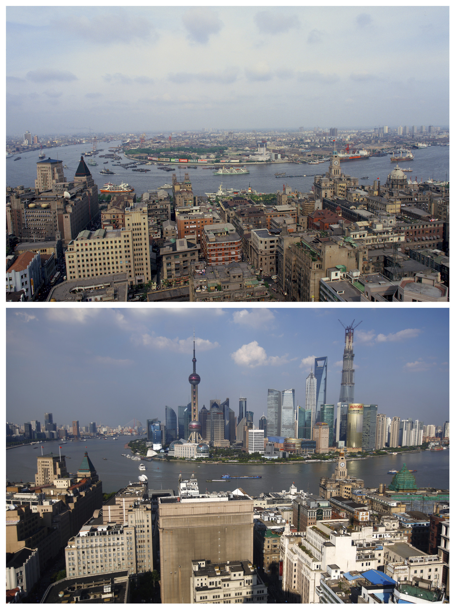 PHOTO. L'évolution de Shanghai en deux photos espacées de 26 ans