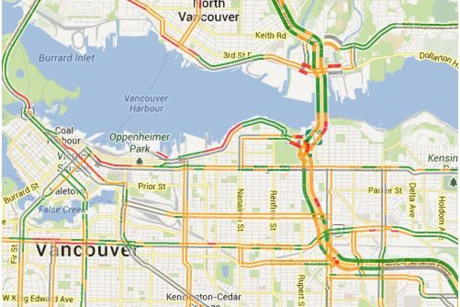 Metro Vancouver Traffic Map Uses Private Cellphones To Track Jams