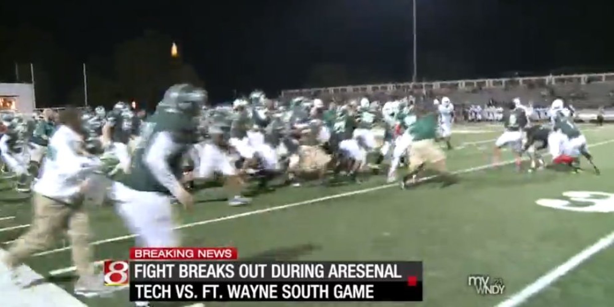 High School Football Fight: Arsenal Tech, Fort Wayne South Players ...