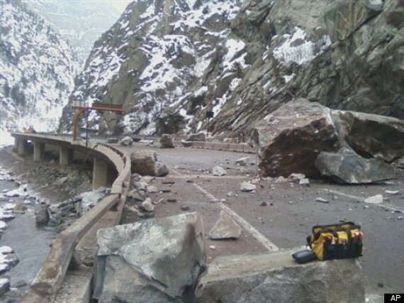 Morning Rock Slide on I-70 in Colorado Rockies : r/pics
