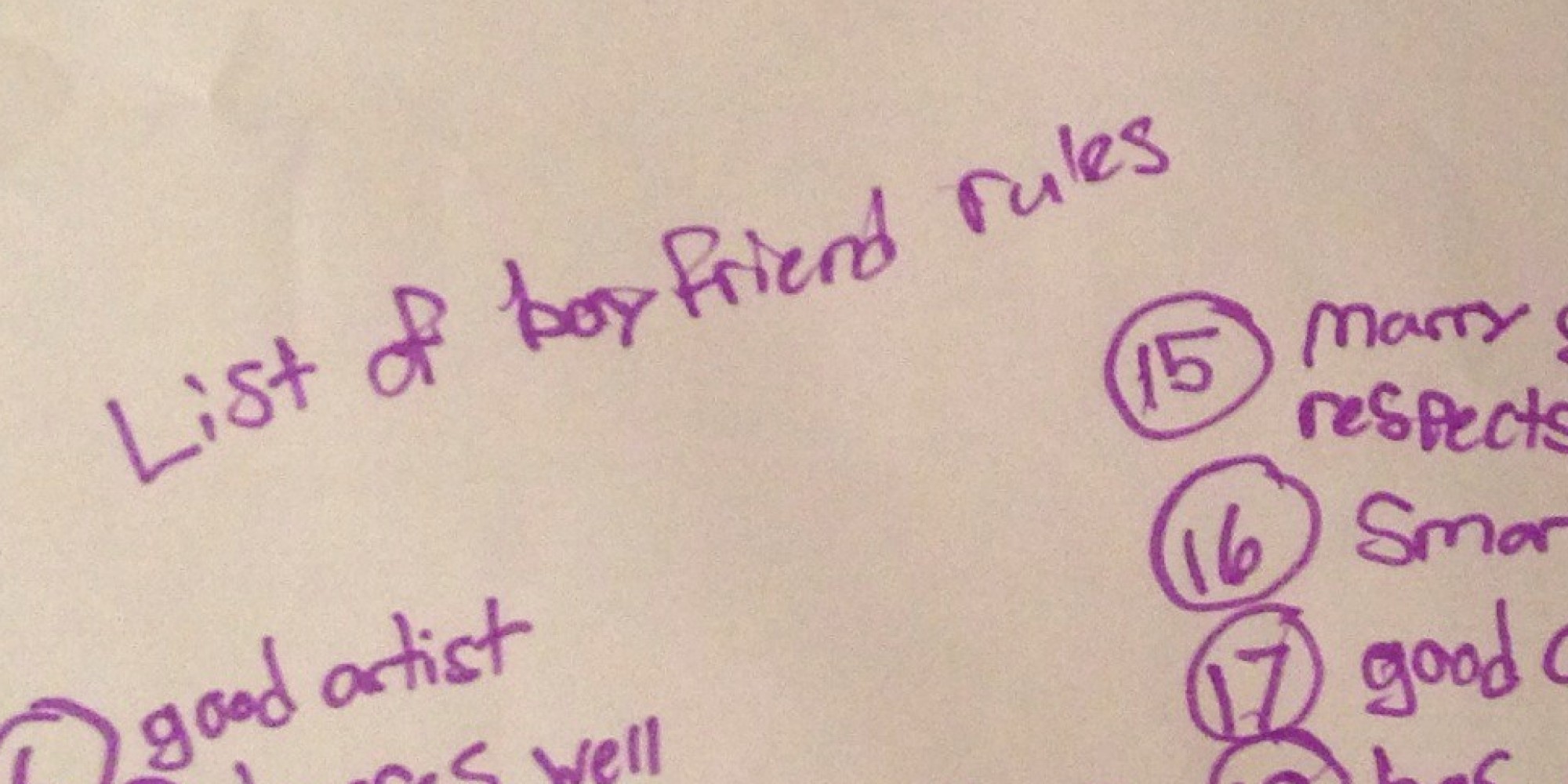 30 Rules For Boyfriends From Two Wise Little Girls