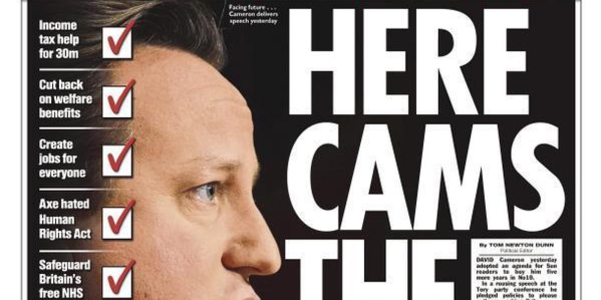 The Sun Leads Almost Universal Press Praise For David Cameron's ...