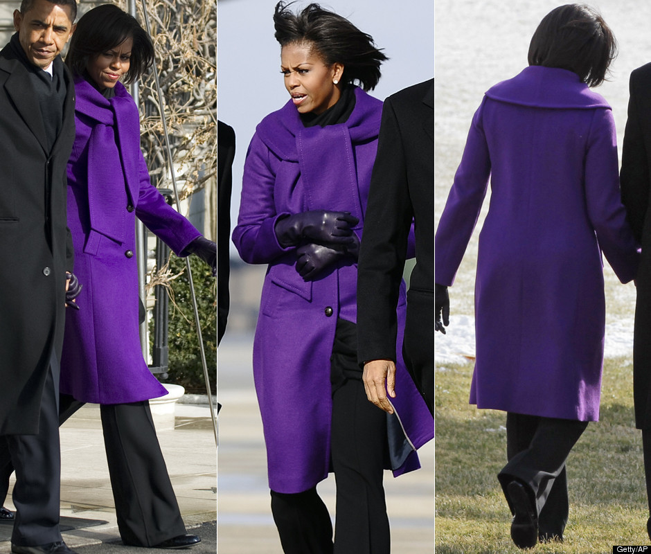 Michelle Obama Picks Purple For Winter Wear (PHOTOS, POLL) | HuffPost Life