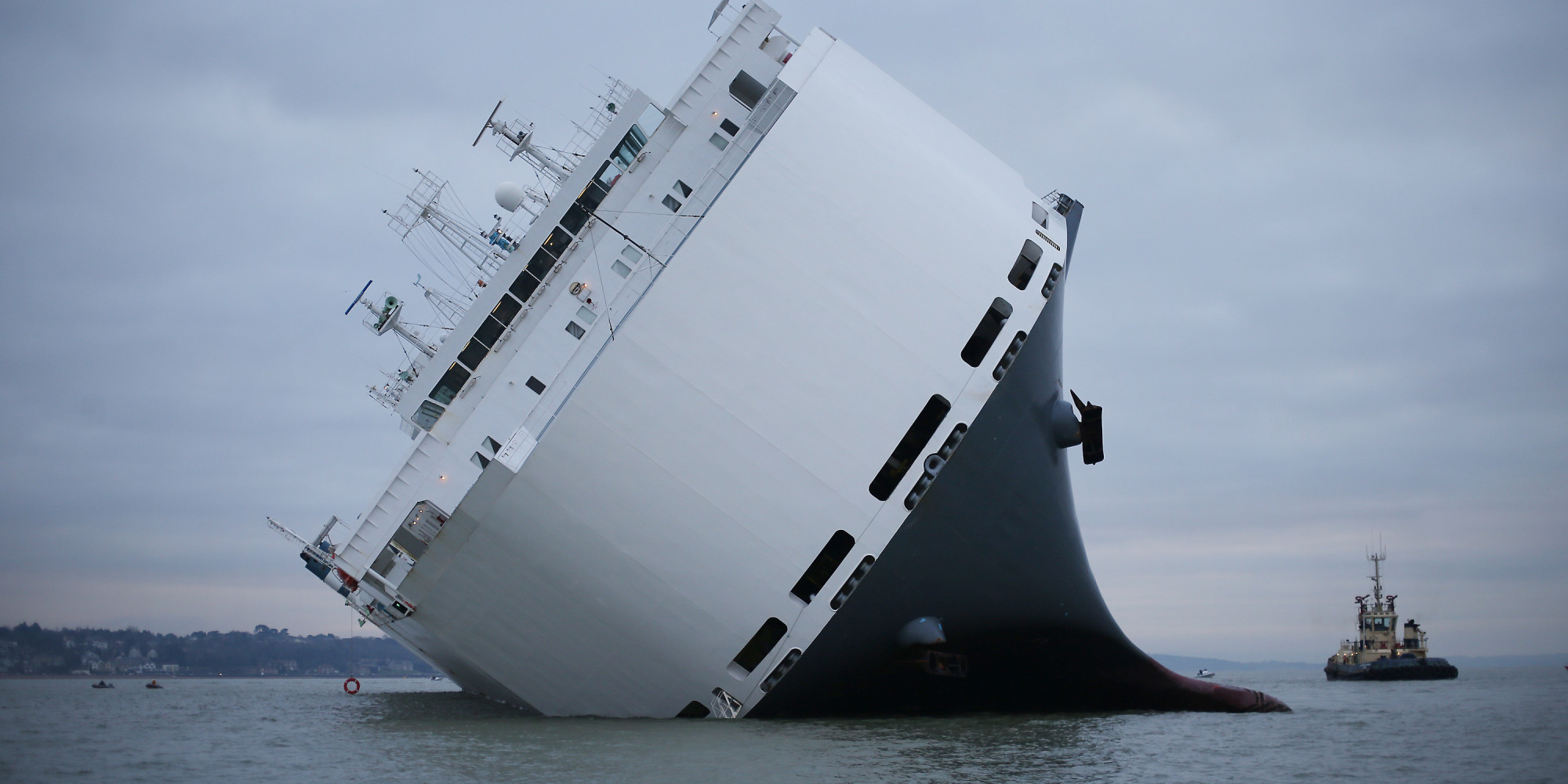 Crew Rescued From Listing Car Carrier Ship Hoegh Osaka, Tilting 45 ...