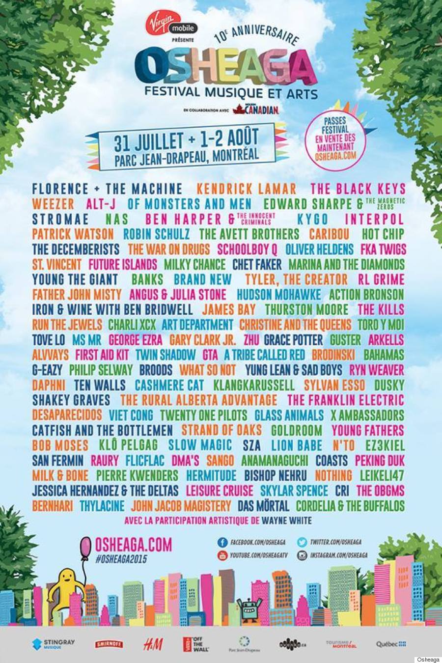 Osheaga 2015: programmation complète dévoilée (VIDÉOS/PHOTO)
