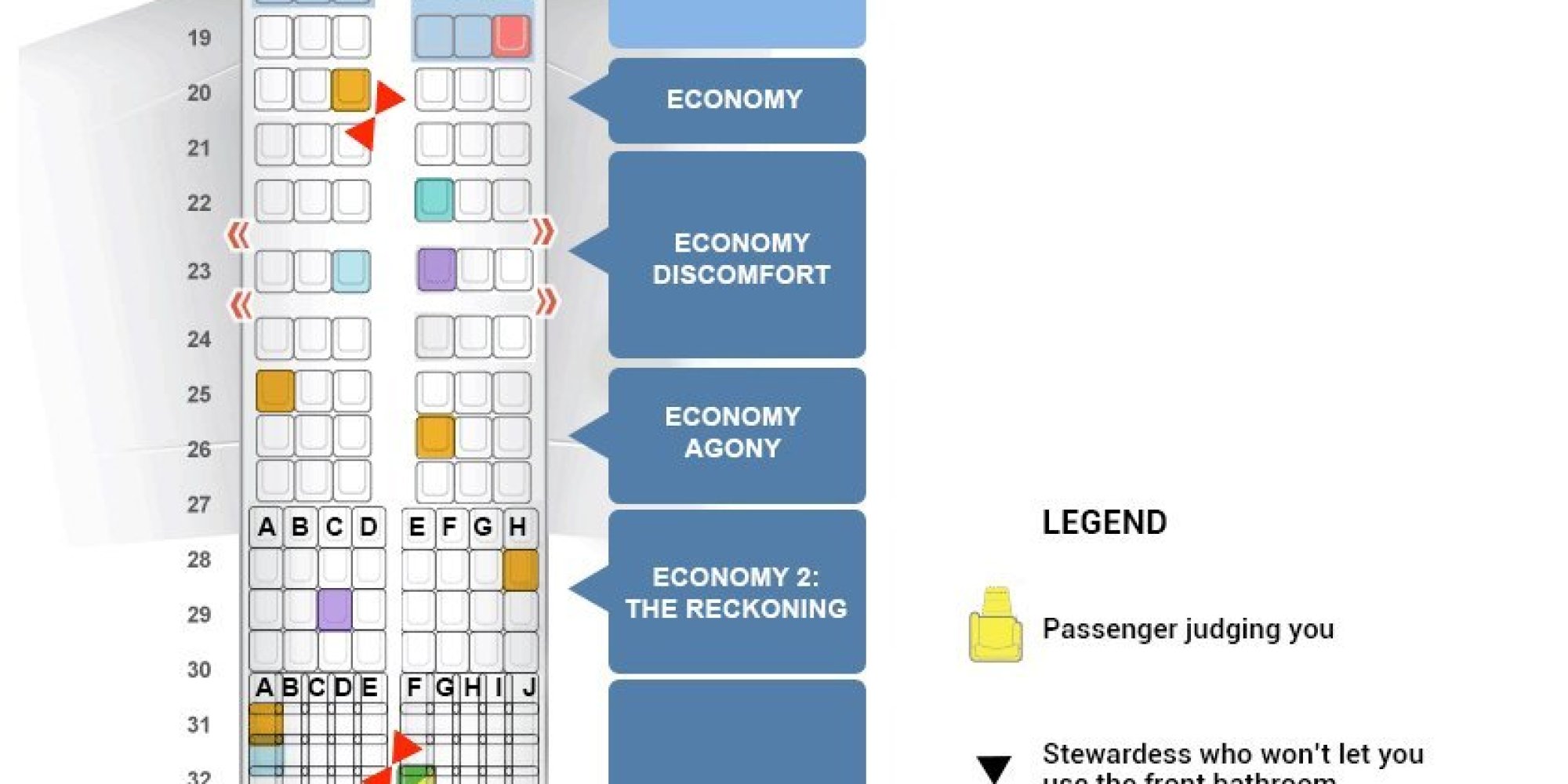 New Airplane Seating Chart Makes Summer Travel A Lot Less Comfortable ...