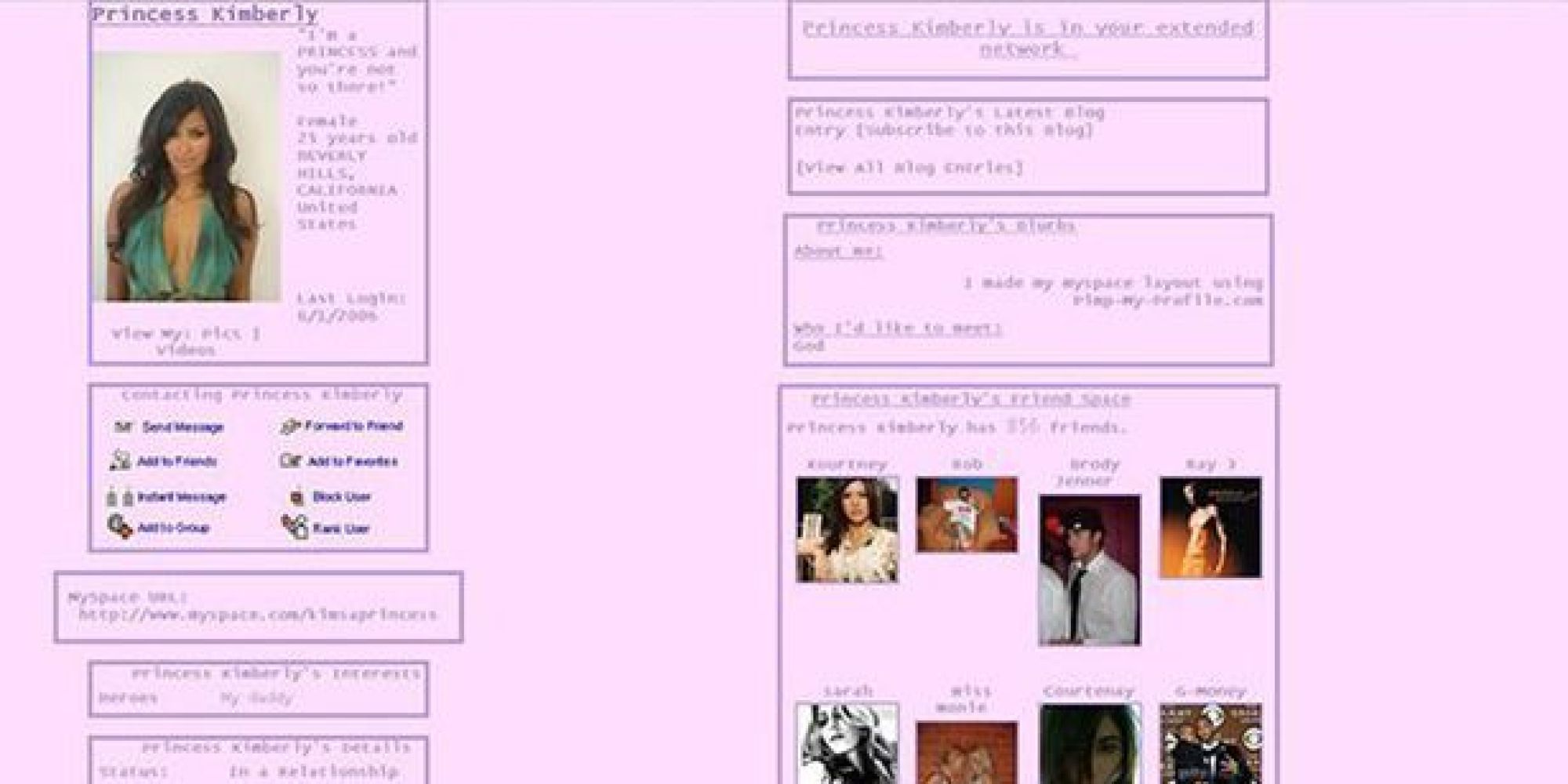 Kim Kardashian's Old MySpace Profile Has Resurfaced, And It Is A Thing ...