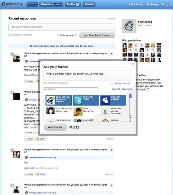 Formspring Helps You Get To Know Your Friends--The Old Fashioned Way ...
