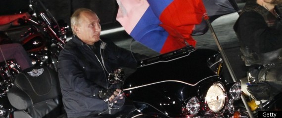 Vladimir Putin Rides Harley-Davidson With Russian Biker Gang (VIDEO)