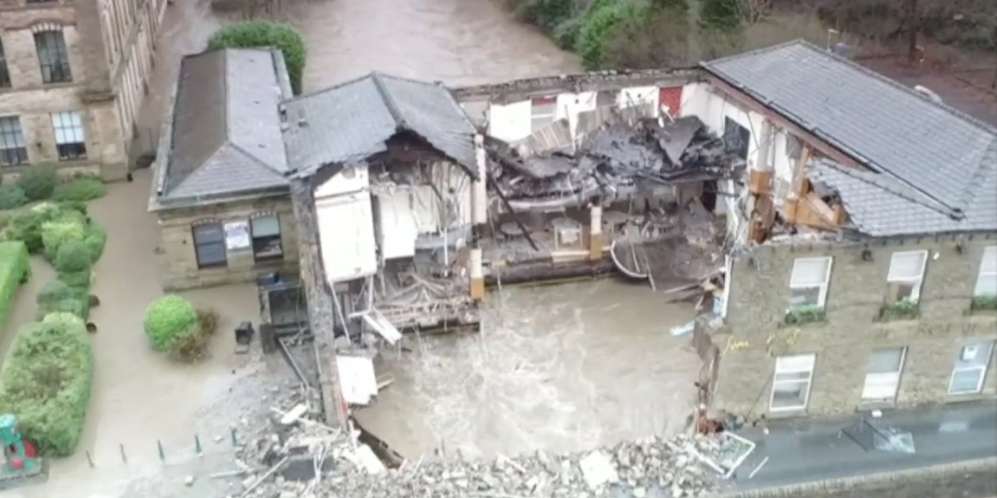 Manchester Flooding Damage Revealed By Drone Footage Showing Pub Washed ...