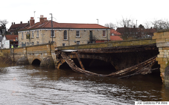Tadcaster Bridge Collapses Forcing Residents To Flee As Storm Frank ...
