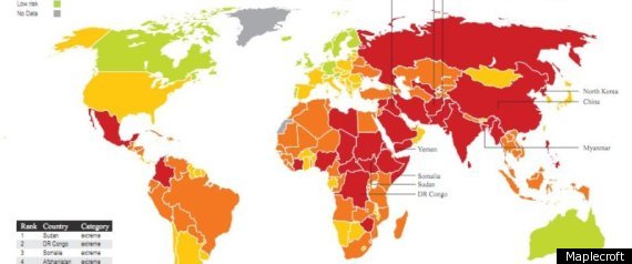 Human Rights Index 2012: Maplecroft Analyzes Human Rights Risks ...