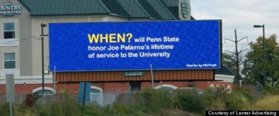 Joe Paterno Billboards, From PS4truth, Pop Up In Pennsylvania ...