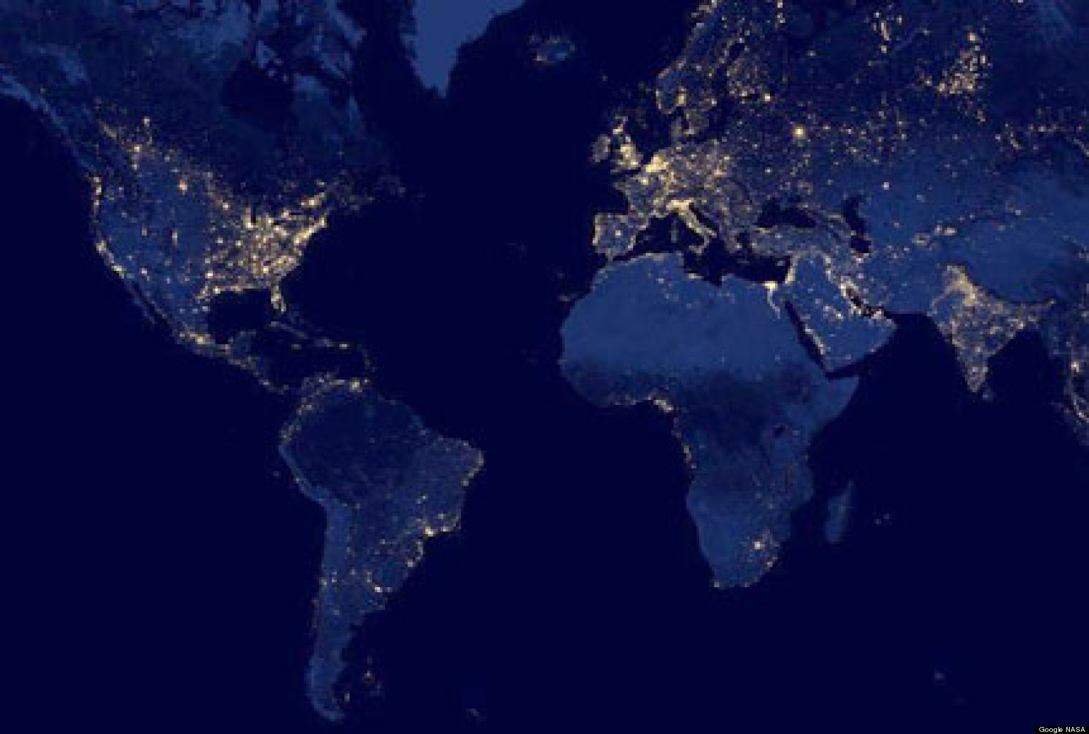 La NASA y Google muestran a la Tierra de noche