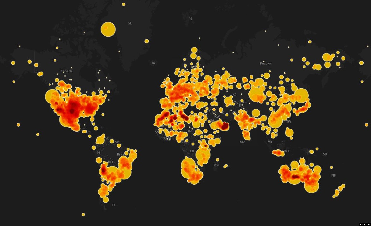 Meteorite Map Of Earth Shows Site Of Every Space Rock Impact Since 2300 ...